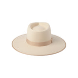 Ivory Rancher Wool Felt Fedora Hat in Beige - Lack of Color US